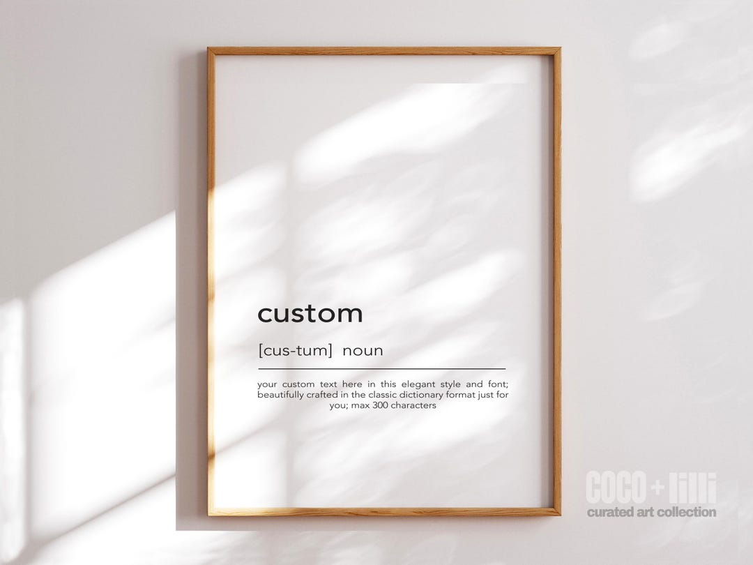 Custom Definition Print Custom Quote Personalized Wall Art Personalized ...