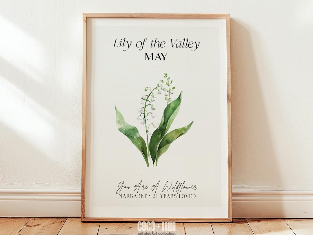 Custom Birth Flower Print Lily of the Valley Watercolor Painting ...