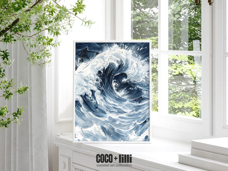 Big Wave Print: Stormy Coastal Wall Art for Beach House Decor - Etsy