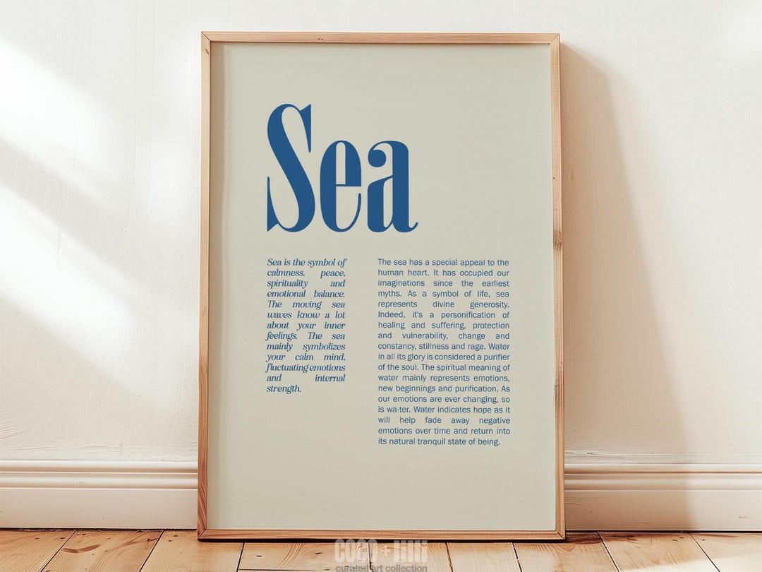 Sea Definition Print, Blue Coastal Wall Art - Etsy