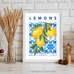 Lemon Print Food Art Food Print Kitchen Wall Art Lemon Poster Italian ...
