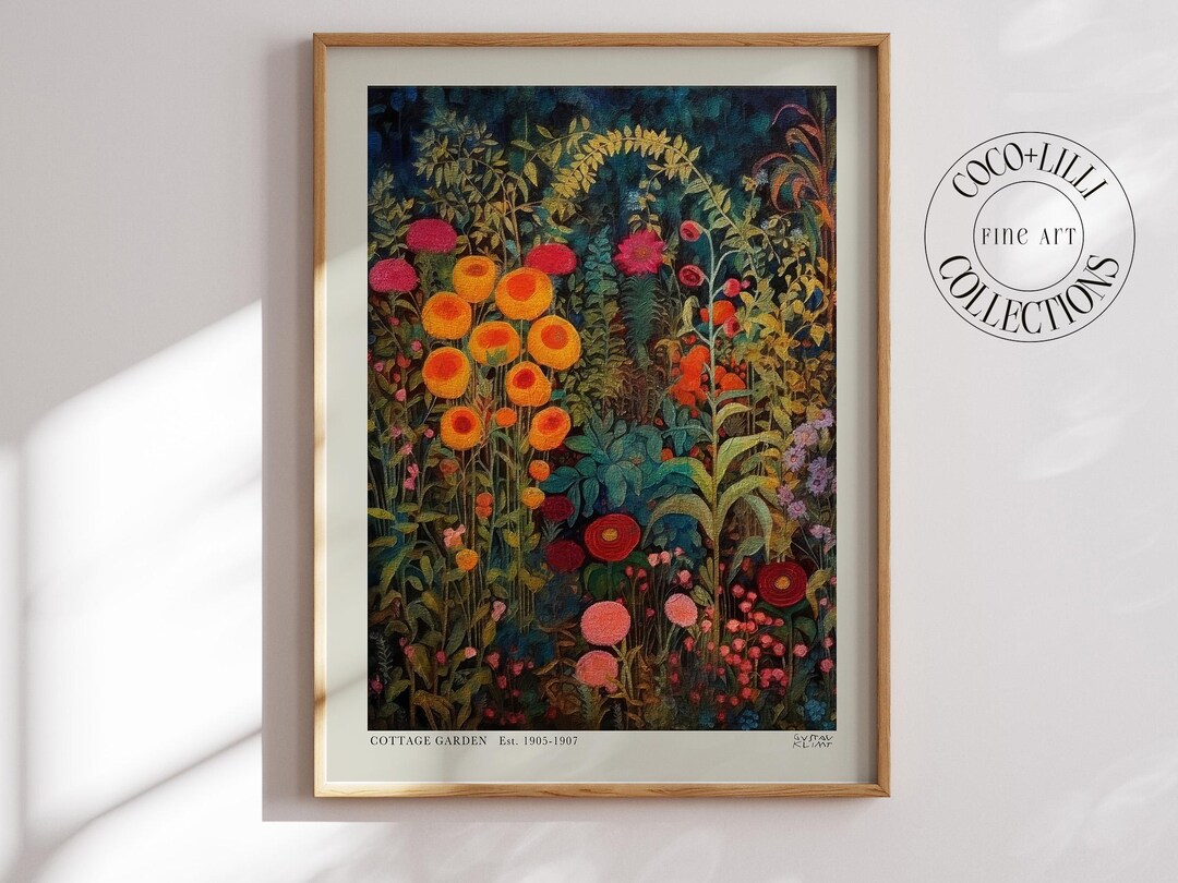 Gustav Klimt Night Garden Giclée Print: Gothic Floral Vintage Wall Art ...