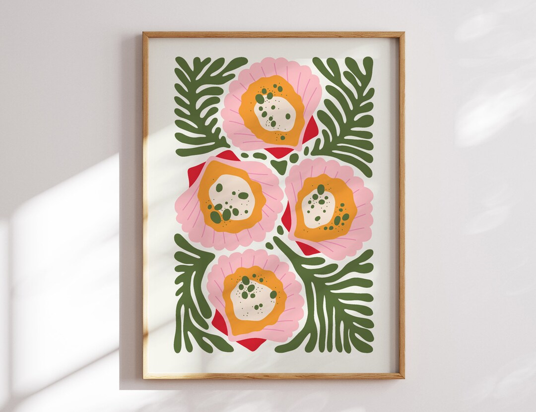 Clams Food Art Print Kitchen Wall Art Shellfish Food Print Food Decor ...