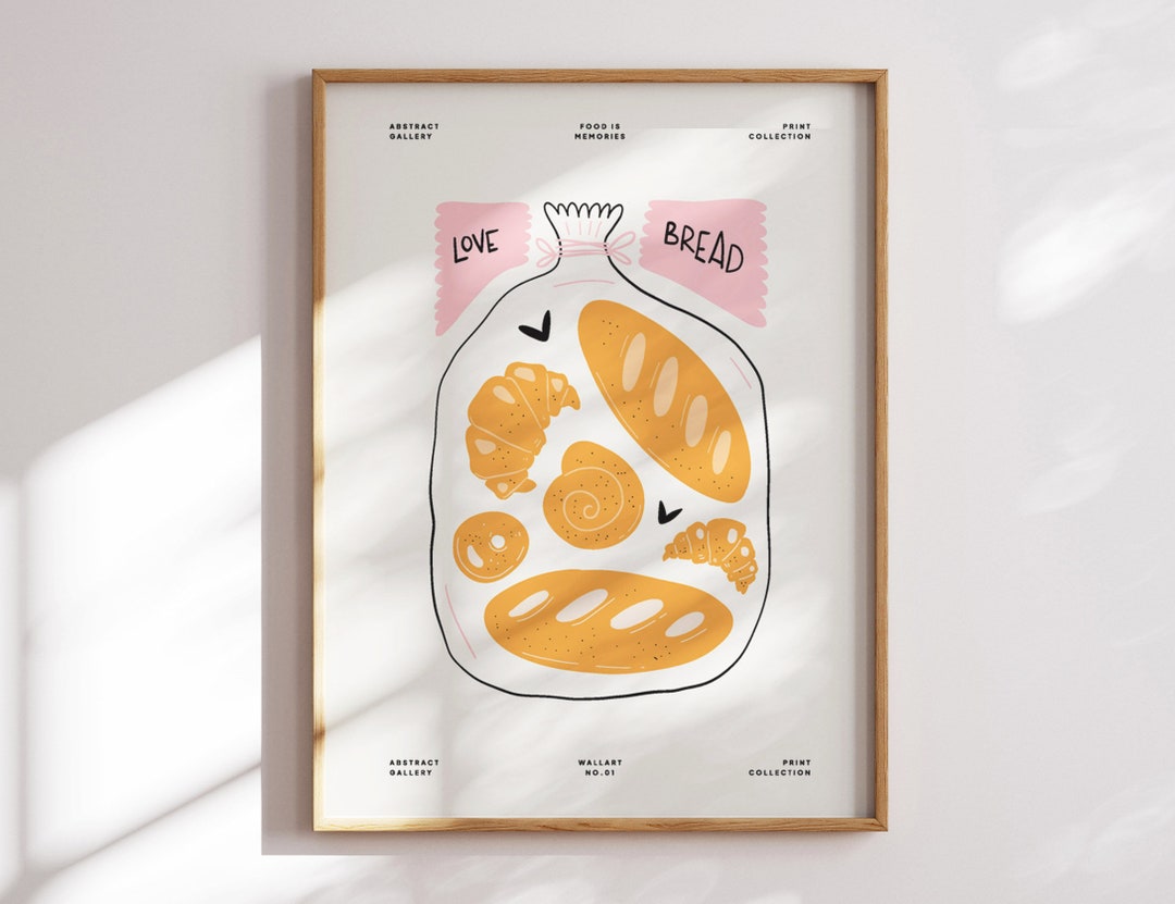 Sourdough Bread Poster Food Art Print Kitchen Wall Art Food Print Food ...