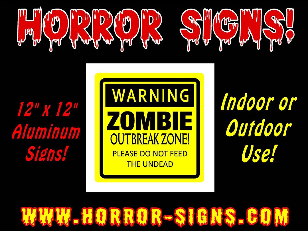 Warning Zombie Outbreak Metal Sign - Etsy