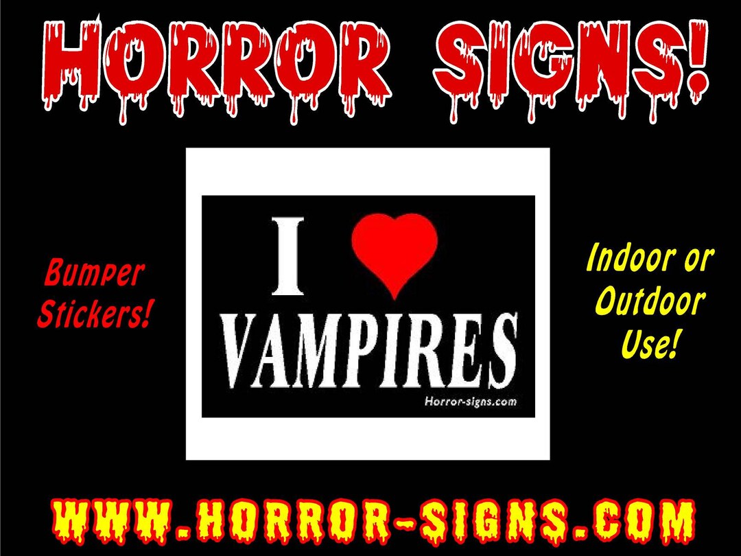 I Love Vampires Car Bumper Sticker Rectangle. - Etsy