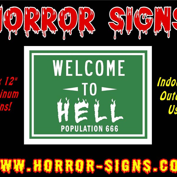 Welcome to Hell Sign - Etsy
