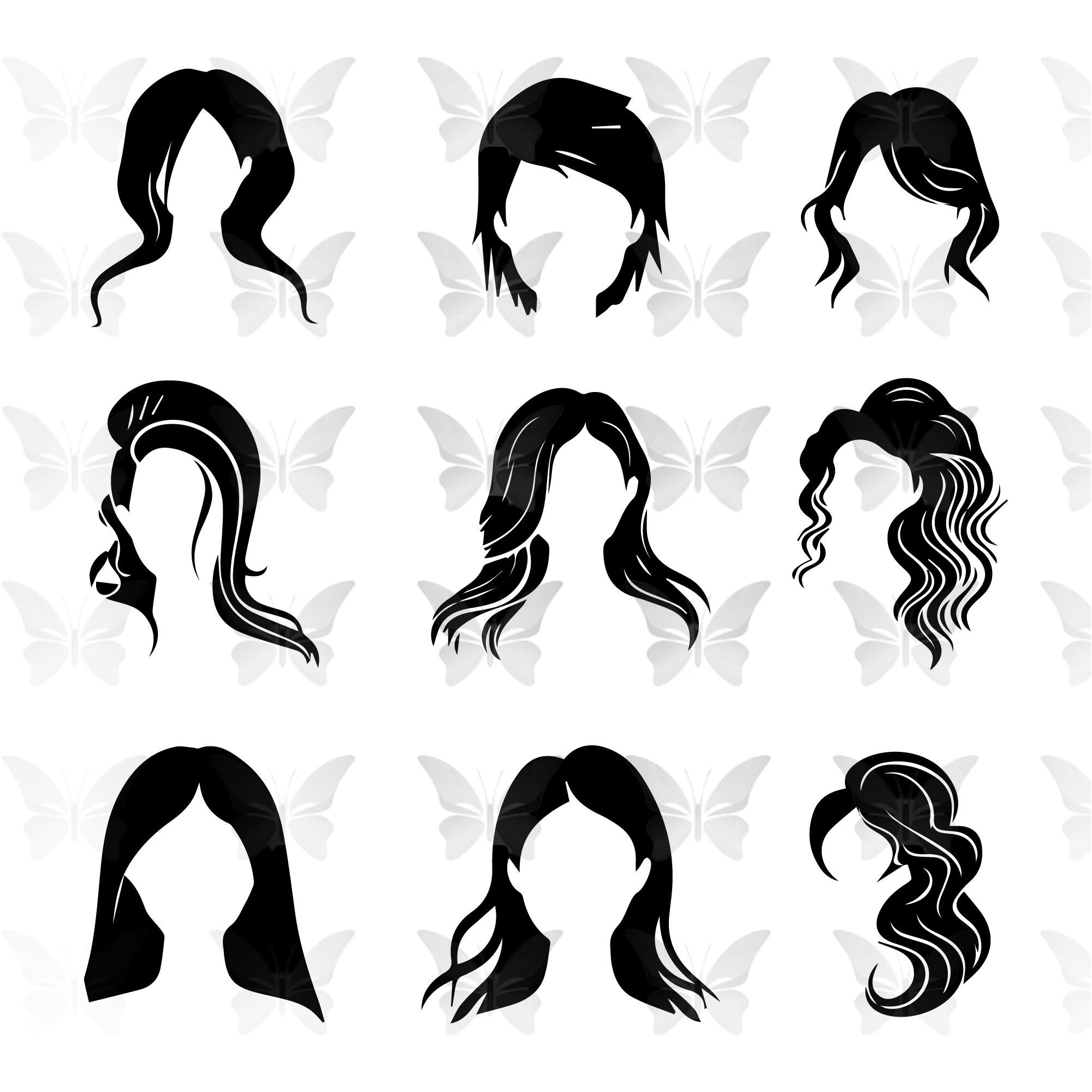 45 Hairstyles Clipart Collection - All Types of Hair, Long Hair, Short ...