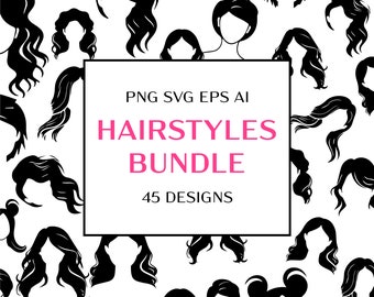 Hairstyle Clipart Collection All Types of Hair Long Hair Short Hair ...