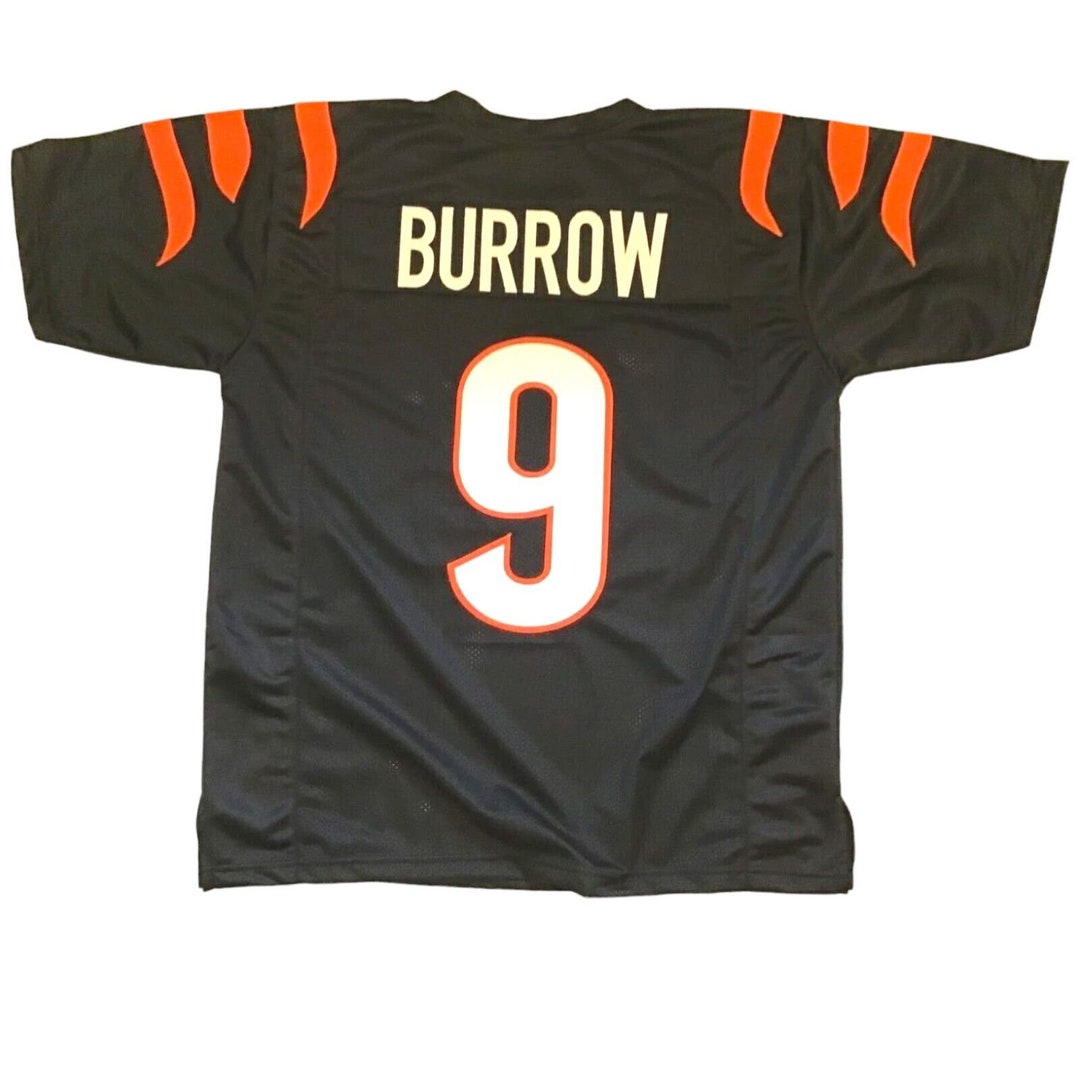 UNSIGNED CUSTOM Sewn Stitched Joe Burrow Black Jersey - M, L, XL, 2XL ...