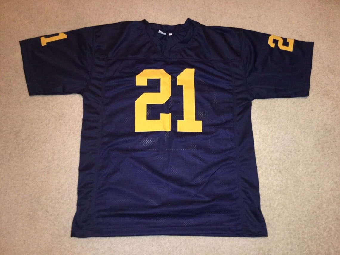 UNSIGNED CUSTOM Sewn Stitched Desmond Howard Blue Jersey - M, L, XL ...