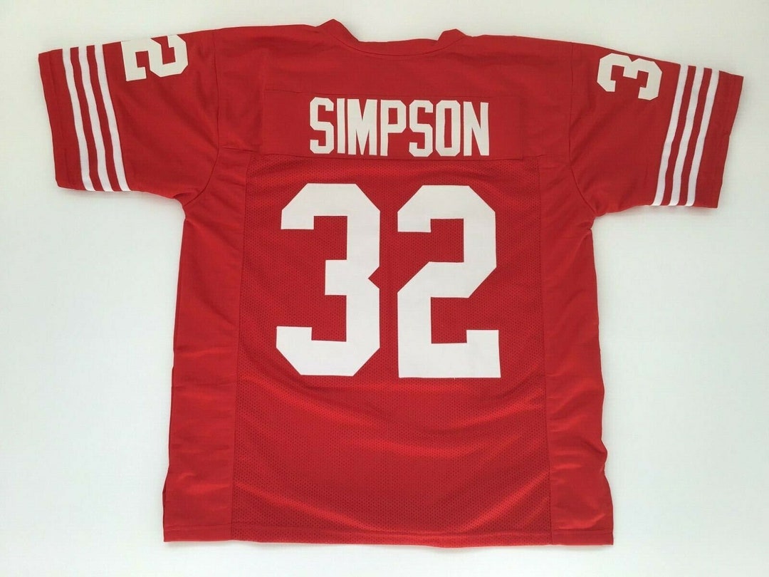 UNSIGNED CUSTOM Sewn Stitched O.J. Simpson Red Jersey - M, L, XL, 2XL ...