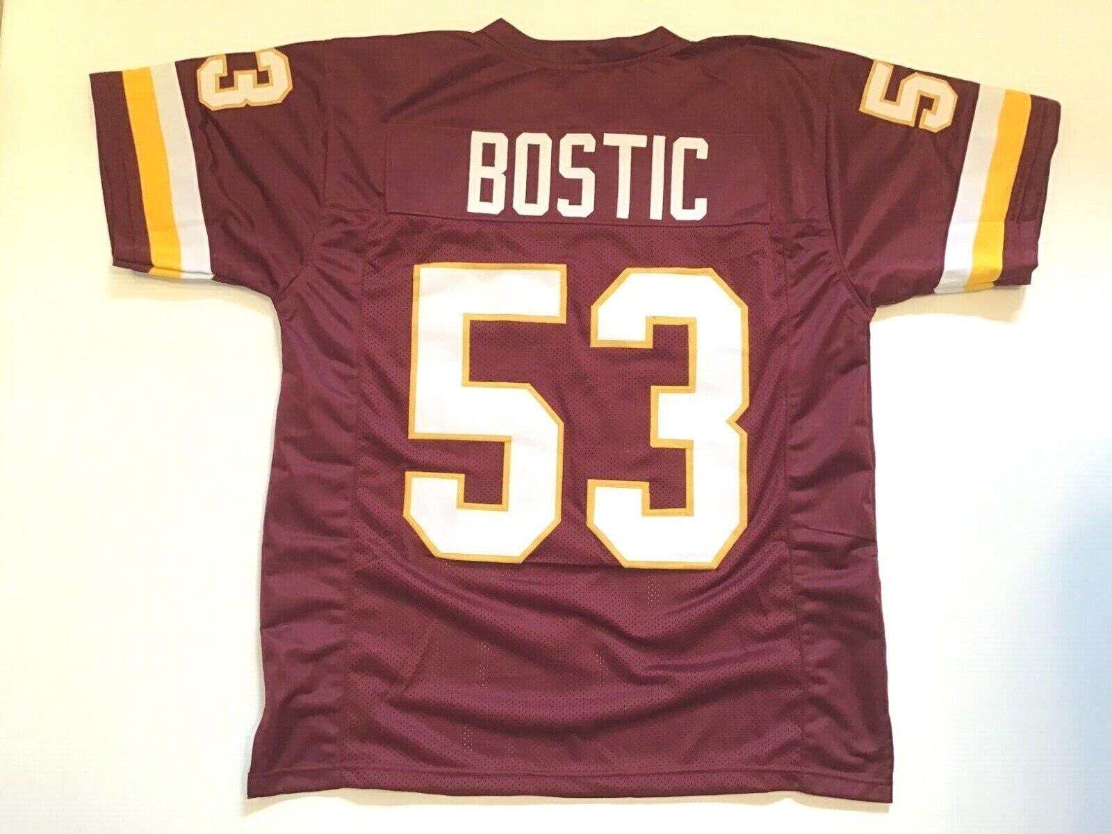 UNSIGNED CUSTOM Sewn Stitched Jeff Bostic Burgundy Jersey M, L, XL, 2XL ...