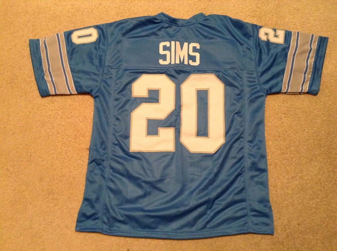 UNSIGNED CUSTOM Sewn Stitched Billy Sims Blue Jersey - M, L, XL, 2XL, 3XL - Etsy