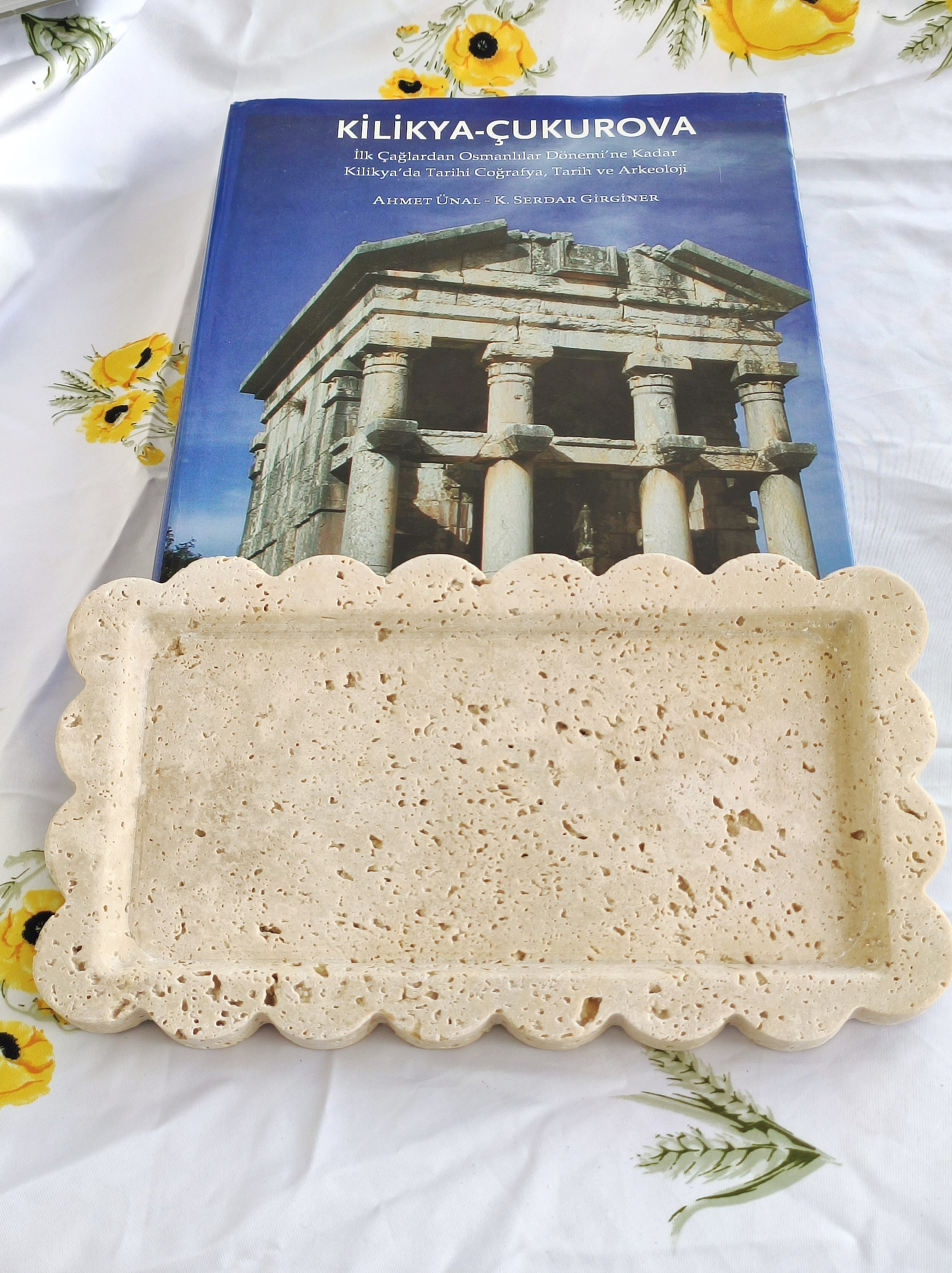 Rectangle Travertine Tray 28cmx16cmx2cm. Shape SCALLOPED - Etsy