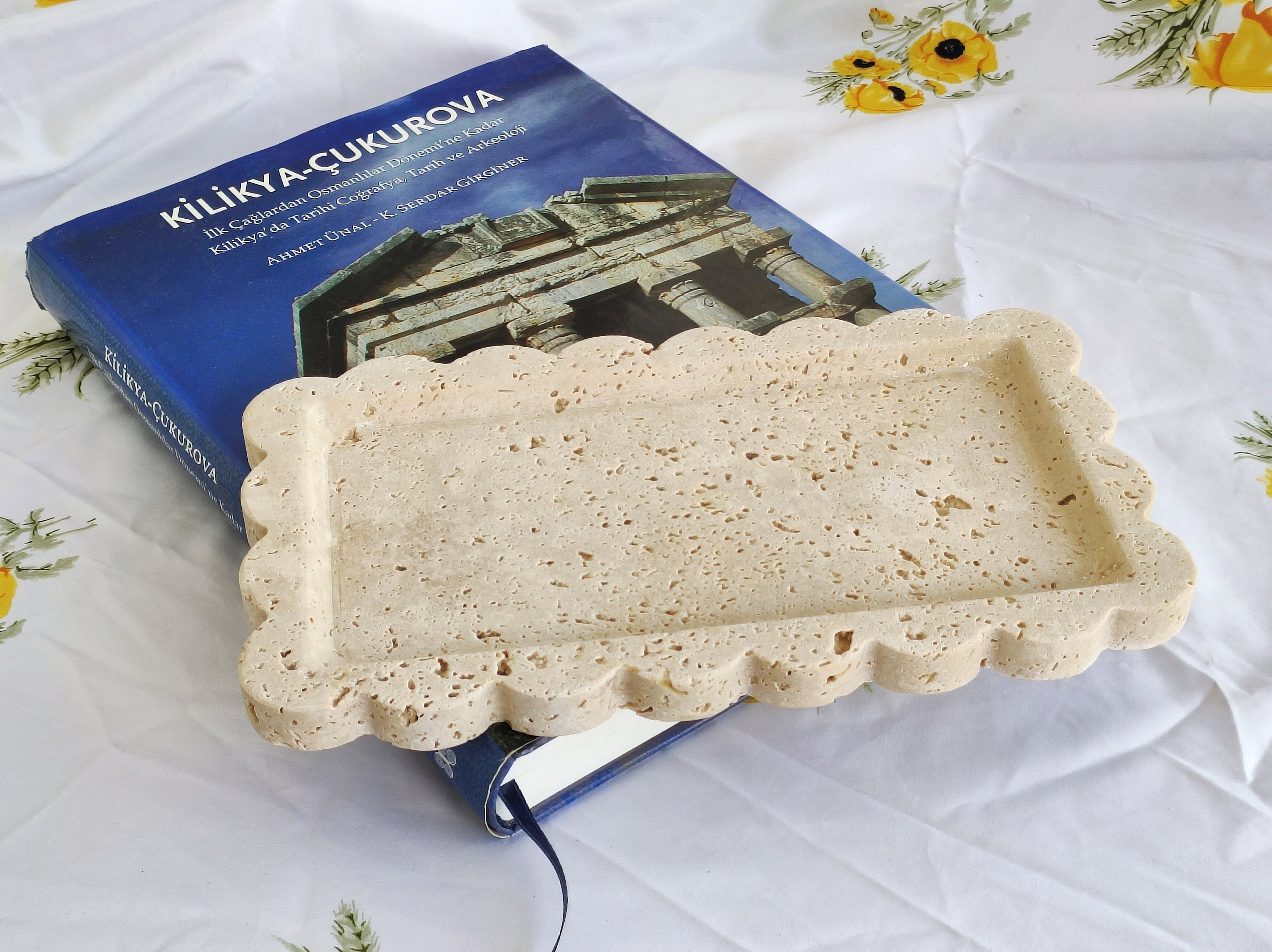 Rectangle Travertine Tray 28cmx16cmx2cm. Shape SCALLOPED - Etsy