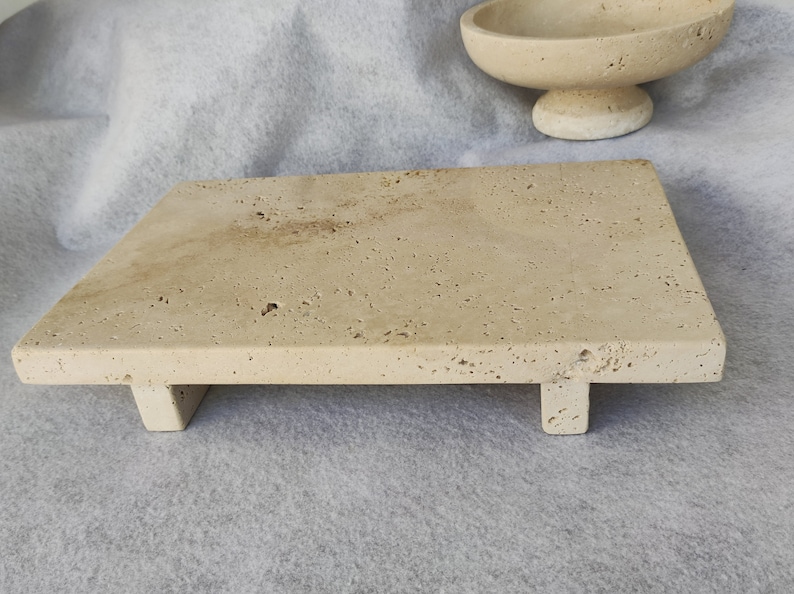 TRAVERTINE Flat Stand ,marble Riser, Rectangular Pedestal Tray ...