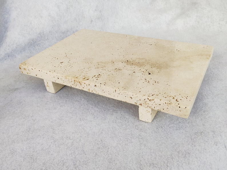 TRAVERTINE Flat Stand ,marble Riser, Rectangular Pedestal Tray ...