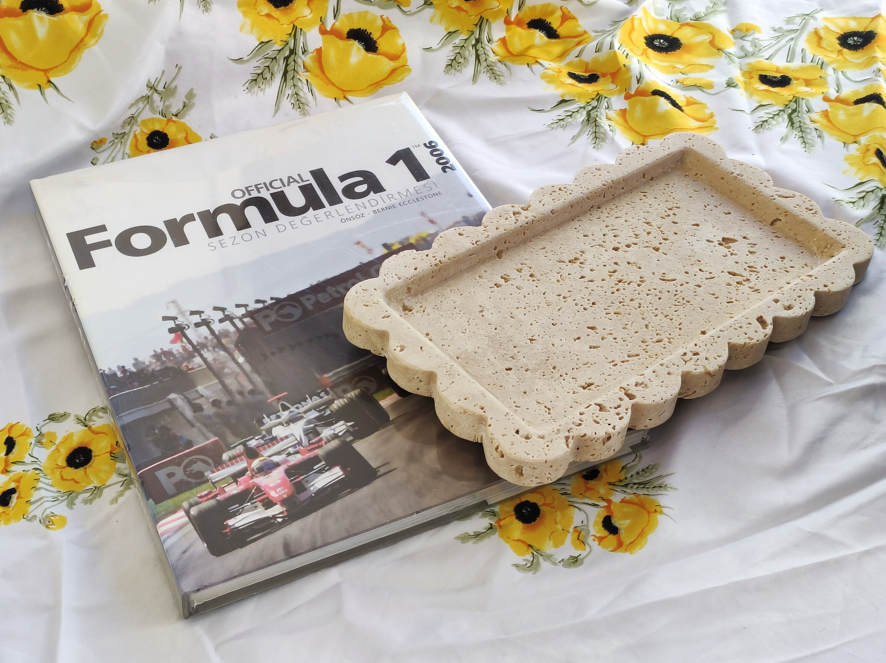 Rectangle Travertine Tray 28cmx16cmx2cm. Shape SCALLOPED - Etsy