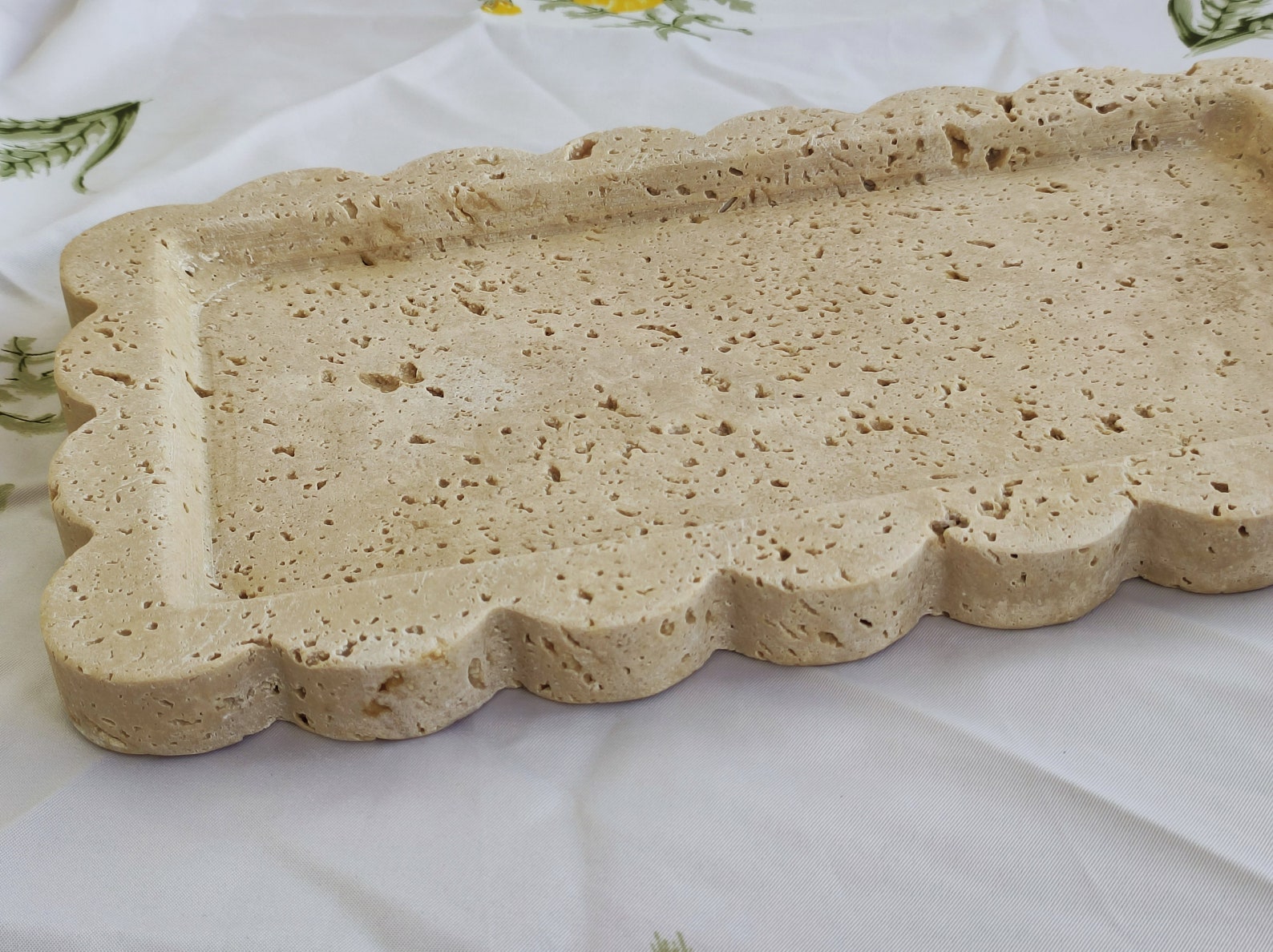 Rectangle Travertine Tray 28cmx16cmx2cm. Shape SCALLOPED - Etsy