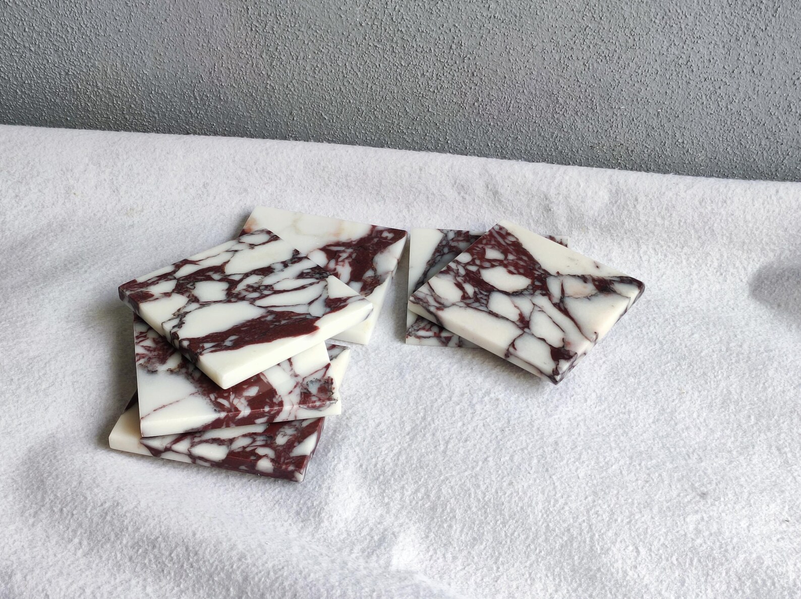 Square Coaster-viola Marble (4 and 6 Pcs ) With Cork Option. - Etsy