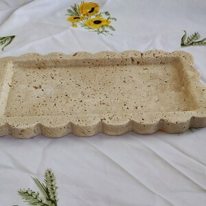 Rectangle Travertine Tray 28cmx16cmx2cm. Shape SCALLOPED - Etsy