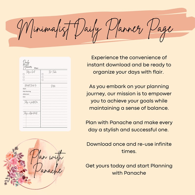 Minimalist Daily Planner Page, Instant Download, To-do List, Mental ...
