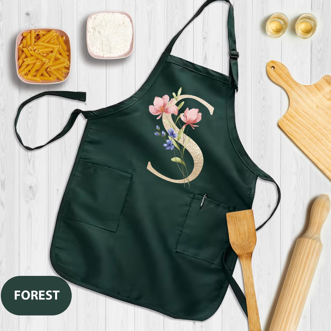 Personalized Apron, Custom Letter Monogram Apron, Gift for Her, Gift ...