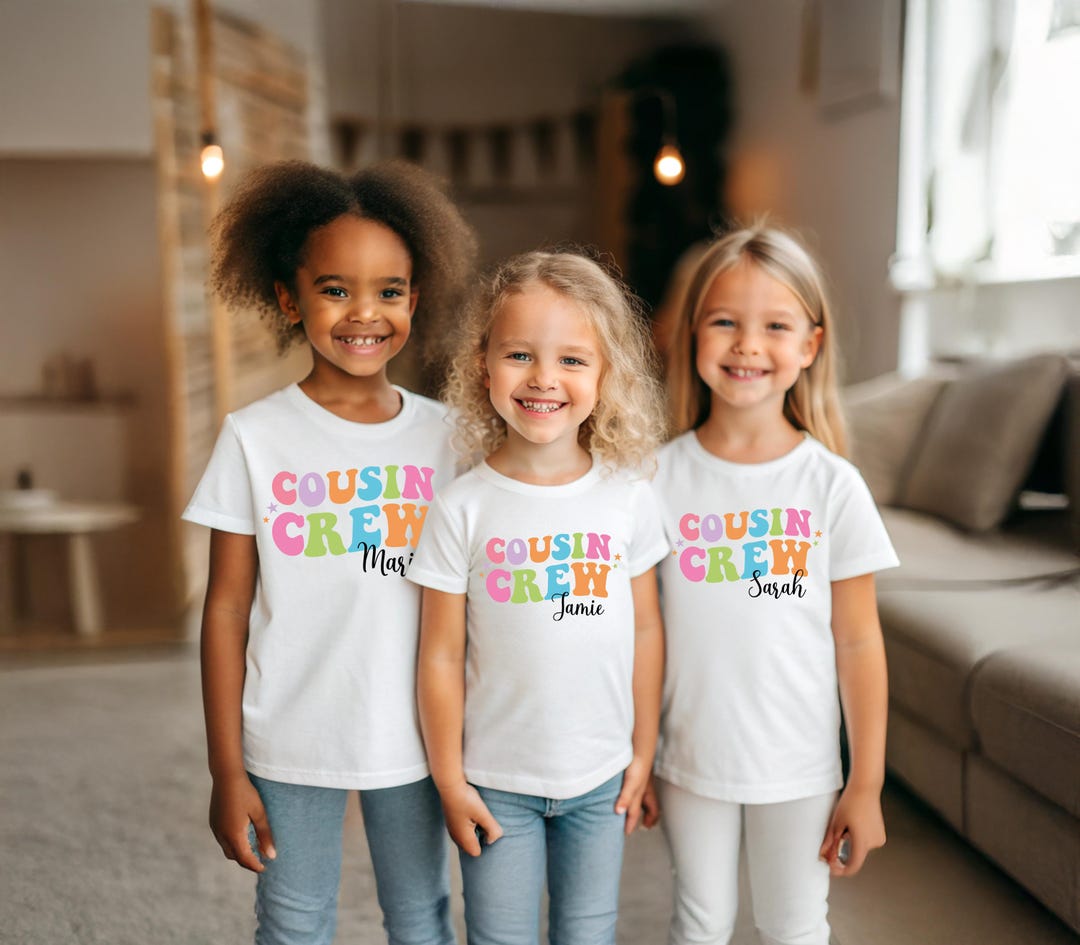 Personalized Groovy Cousin Crew Kids Shirt, Retro Custom Matching Cousins Shirts, Cousin Trip ...