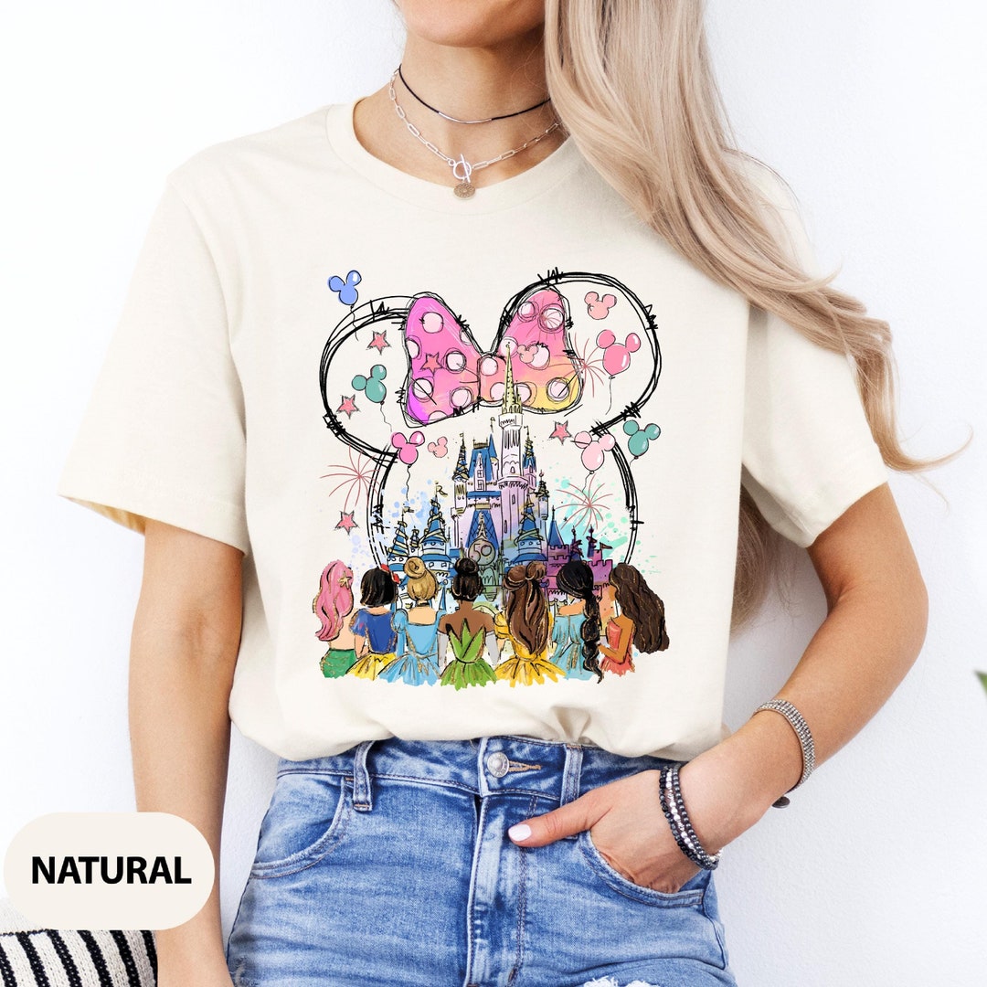 Retro Disney Princess Shirt, Watercolor Magic Castle Princess Shirt, Disney Trip T-shirt, Disney ...