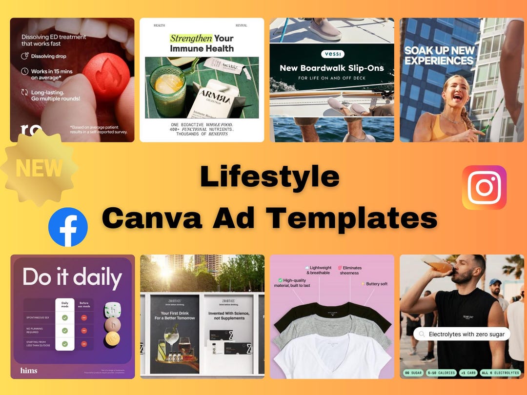 70+ Lifestyle Canva Ad Templates - Etsy