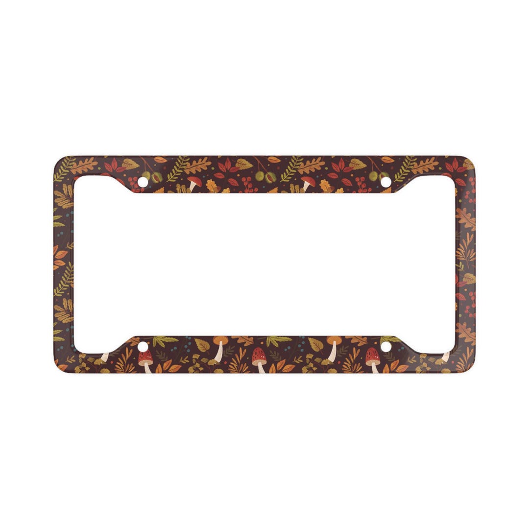 Autumn Mushroom License Plate Frame | Mushrooms License Plate Frame ...