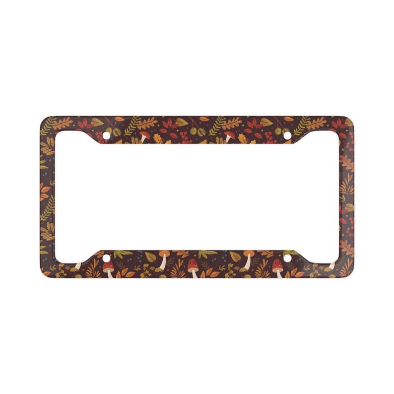 Autumn Mushroom License Plate Frame | Mushrooms License Plate Frame ...