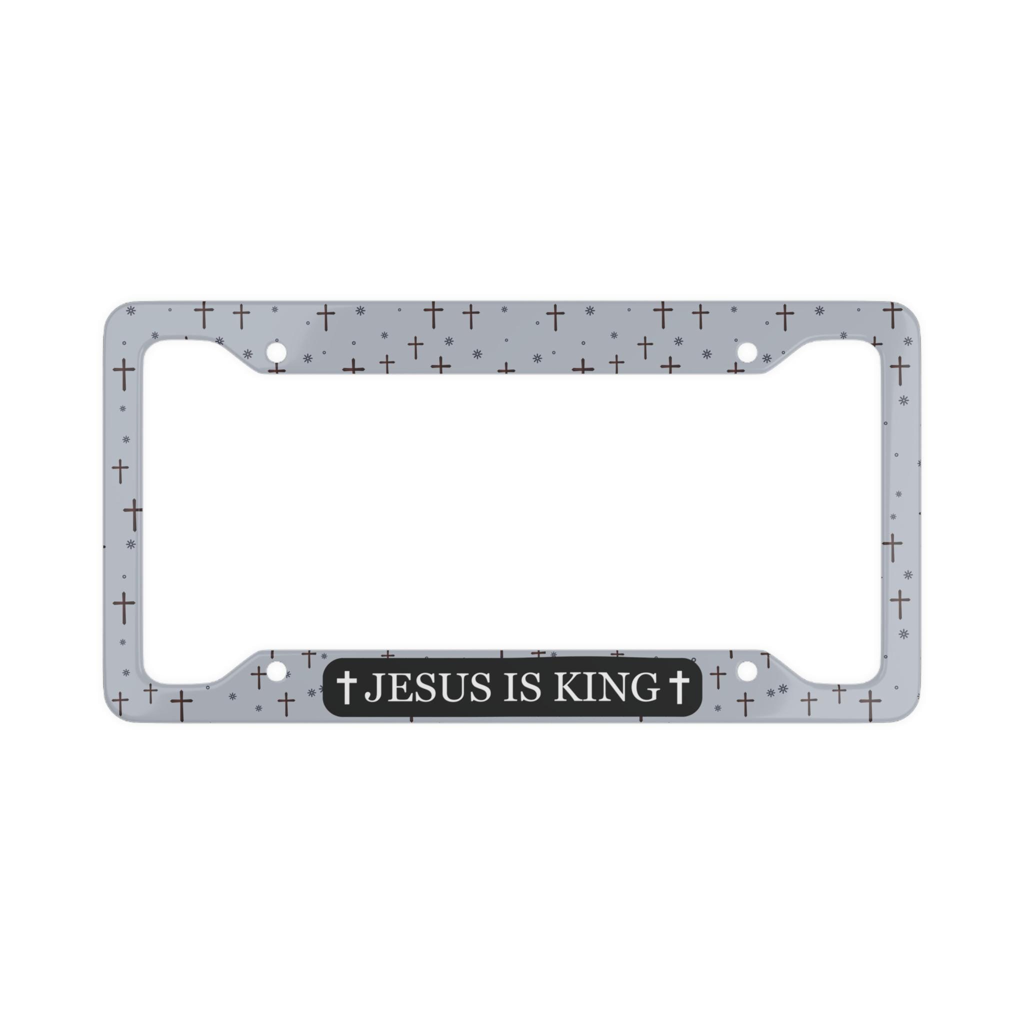 Jesus is King License Plate Frame | Religious License Plate Cover ...