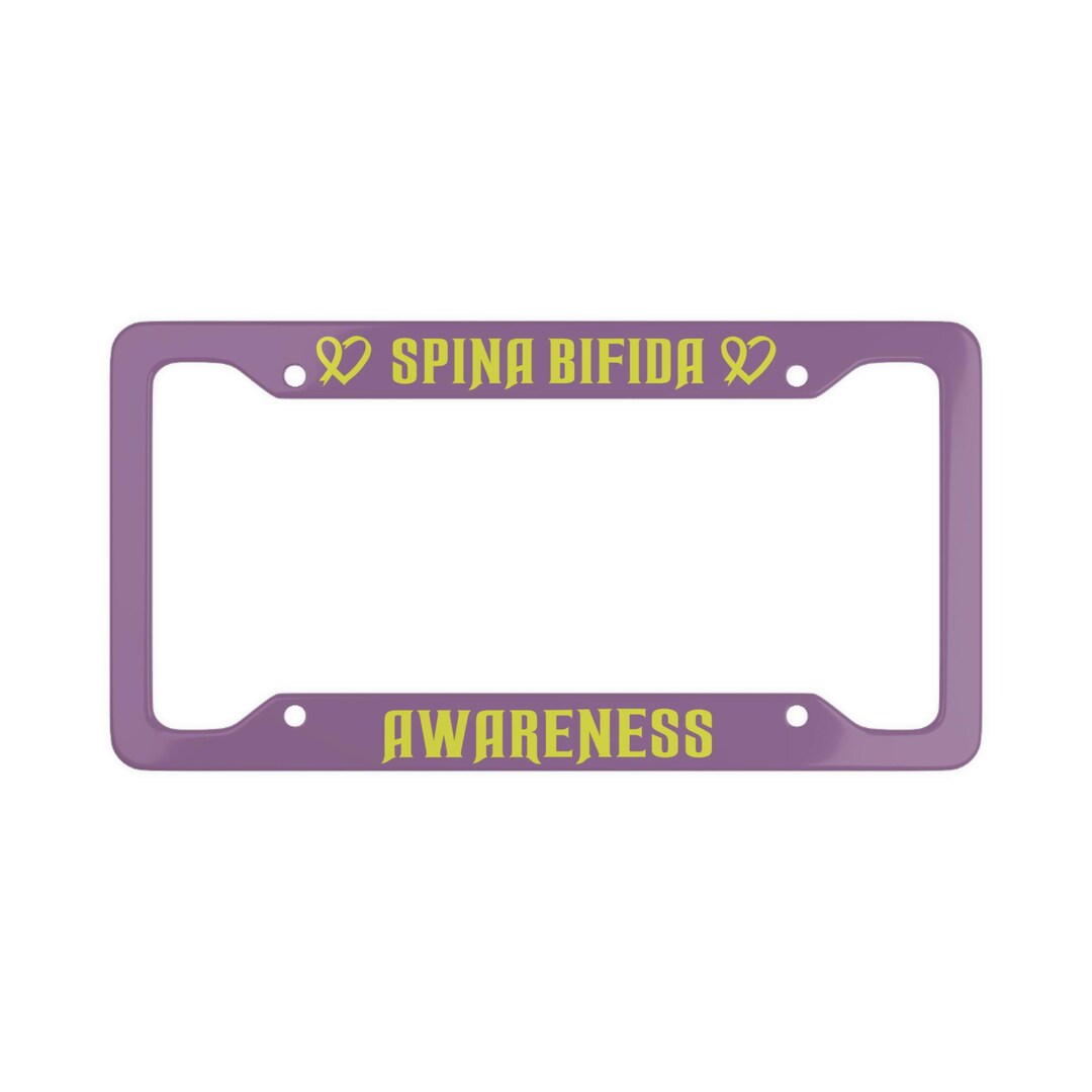 Spina Bifida Awareness License Plate Frame | Yellow Ribbon License ...