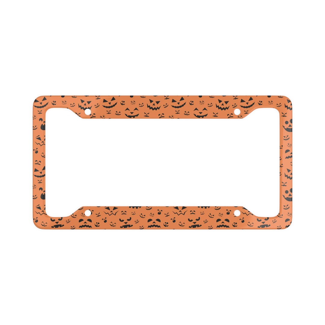 Halloween License Plate Frame Jack O Lantern License Plate Frame ...