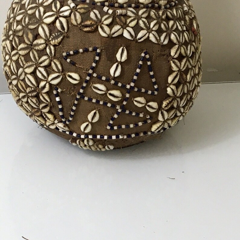 Kuba Beaded Ceremonial Object Calabash Shape 27” High 10” Wide 5lbs ...