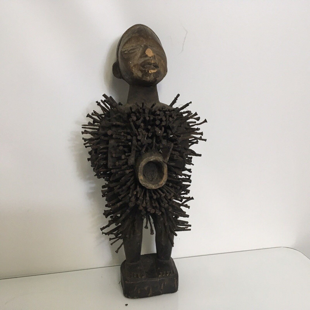 Bakongo Kongo Yombe Nkisi Nail Fetish Power Figure African Tribal Art ...