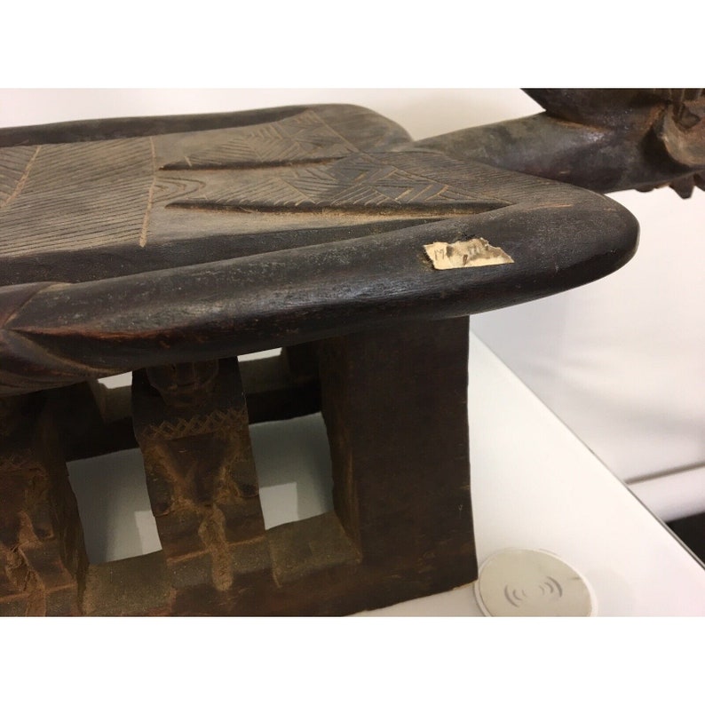 Dogon Mali Carved Wooden Marriage Bench Stool 29”hx9”wx8”d Man Woman ...