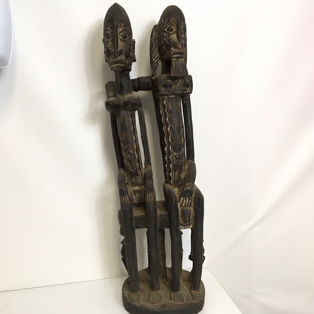 Dogon Mali Carved Wooden Primordial Couple 29”hx9”wx8”d Man Woman ...