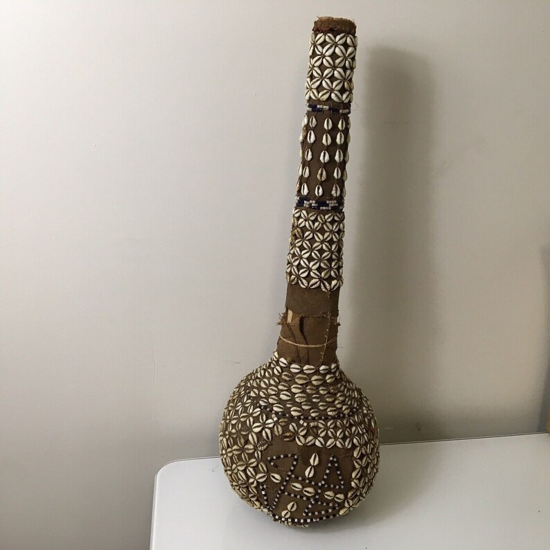 Kuba Beaded Ceremonial Object Calabash Shape 27” High 10” Wide 5lbs ...