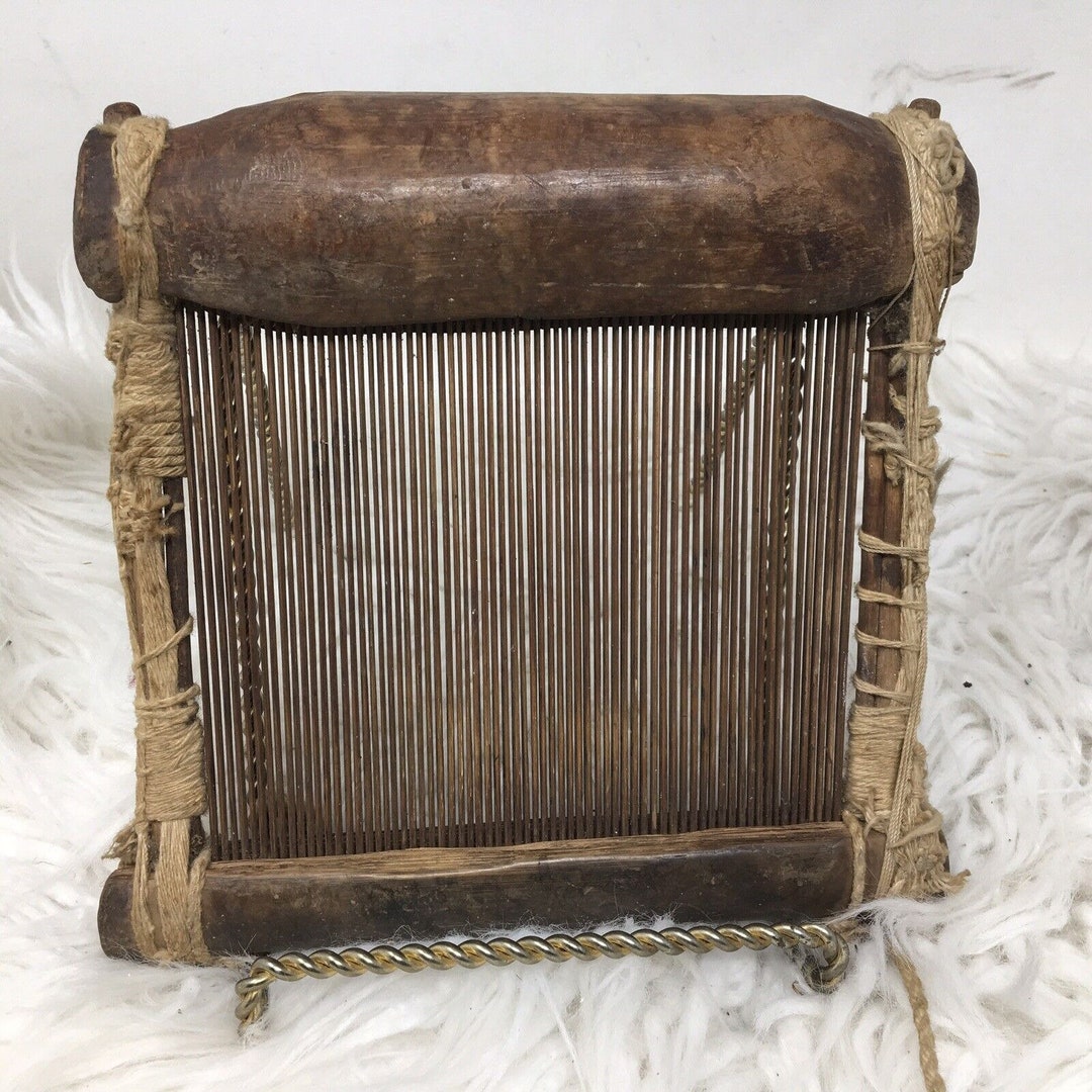 Antique African Beater Weaving Cloth Loom Handheld 7.75”x7.75” Baule ...