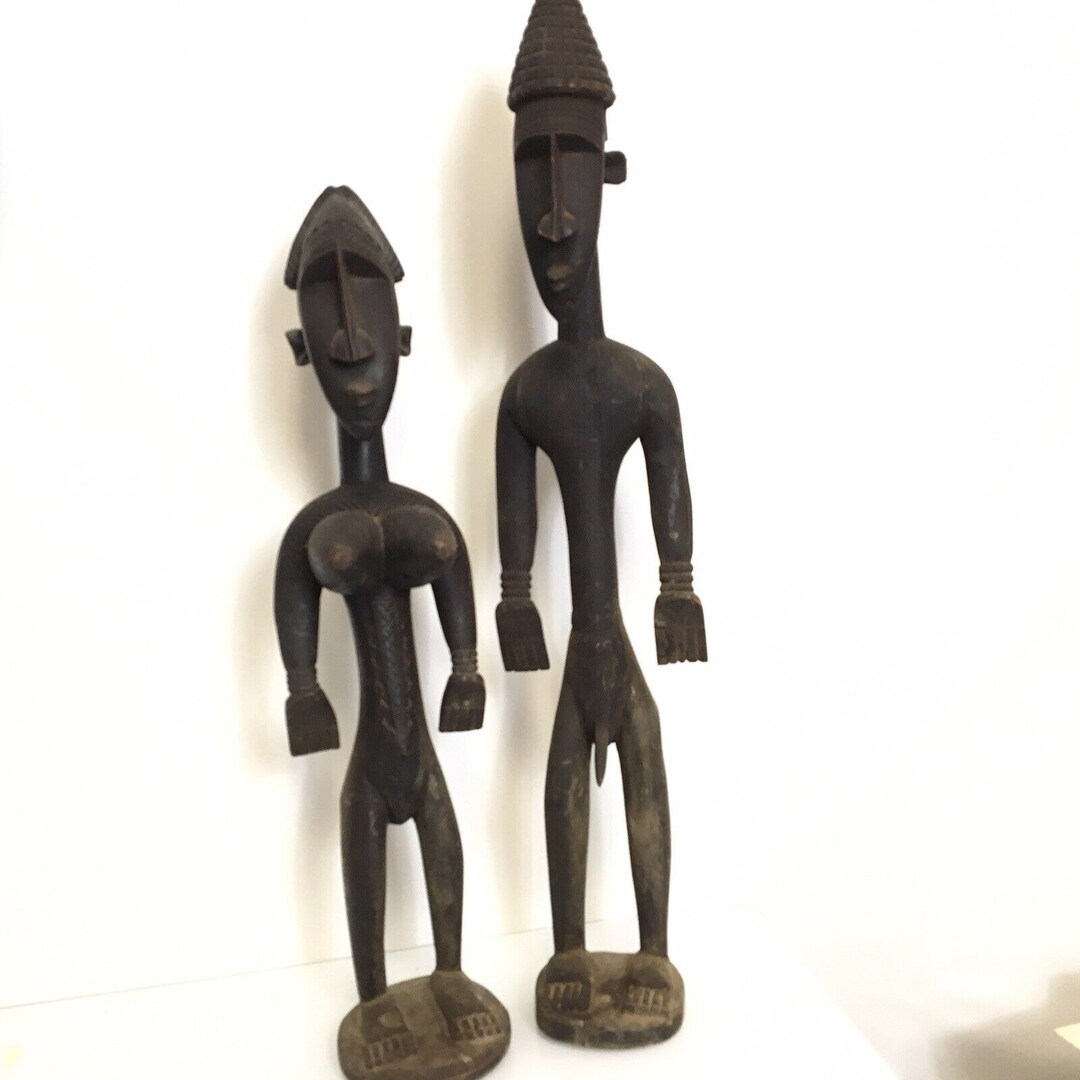 Vtg Dogon Mali Carved Man and Woman Ancestor Statues Mali African ...