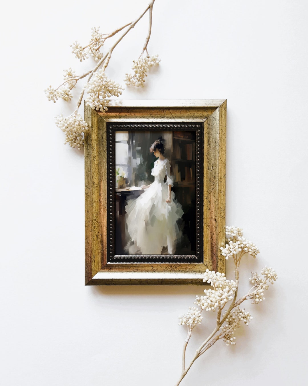 Vintage Lady Art Framed Vintage Lady Painting Framed Victorian Woman ...