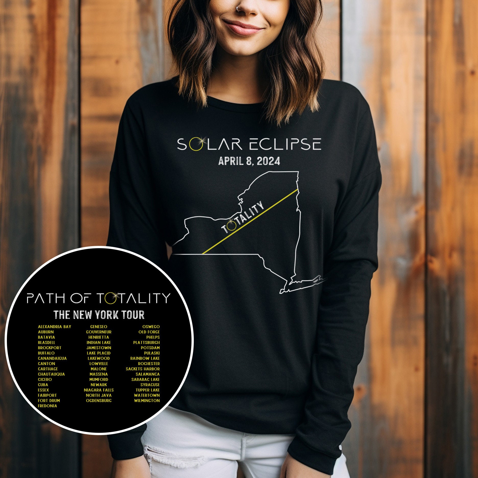 New York Eclipse Long Sleeve Unisex Jersey Long Sleeve Tee - Etsy