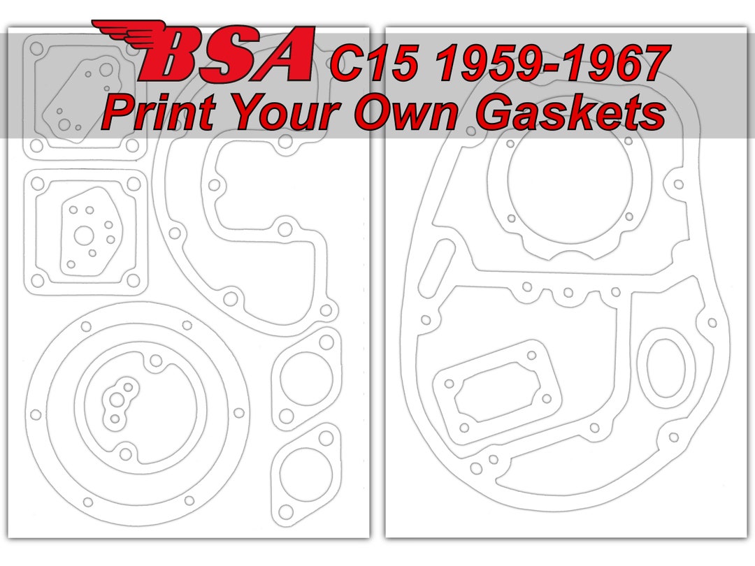 Print Your Own Engine Gasket Templates BSA 250cc OHV C15 C15 - Etsy
