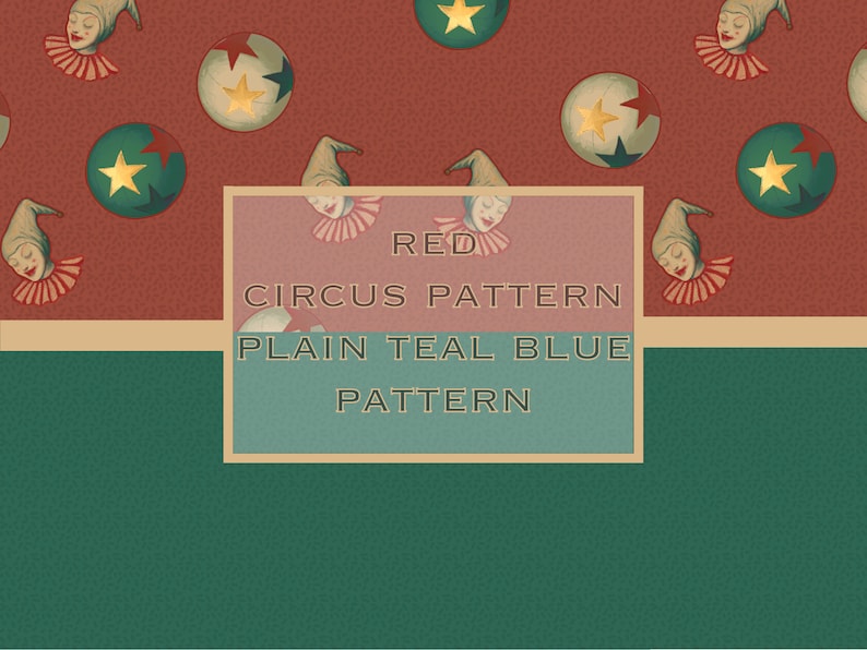 11 Circus Patterns, in 4 Different Colours, With Clowns, Circus Balls ...