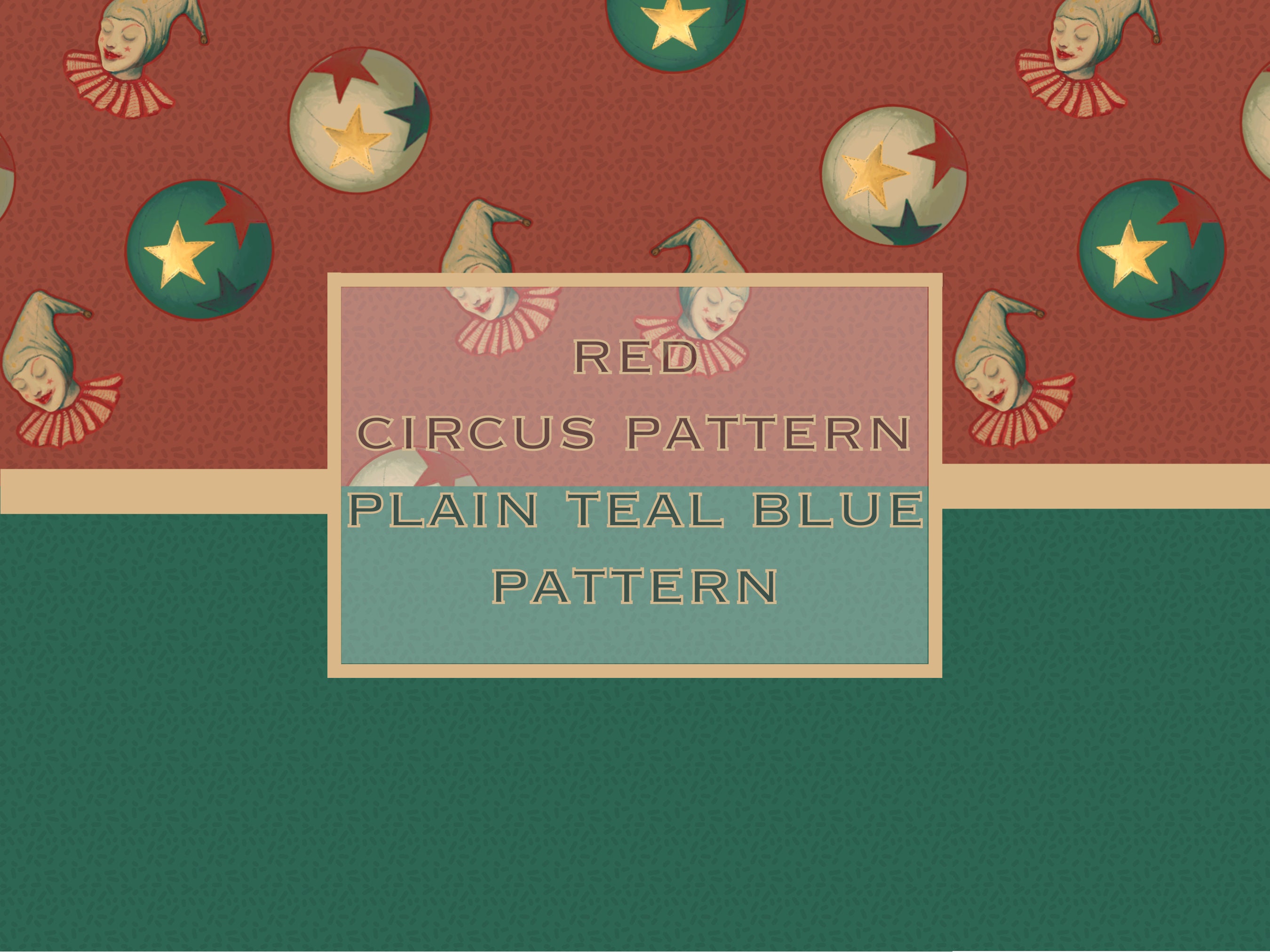 11 Circus Patterns, in 4 Different Colours, With Clowns, Circus Balls ...