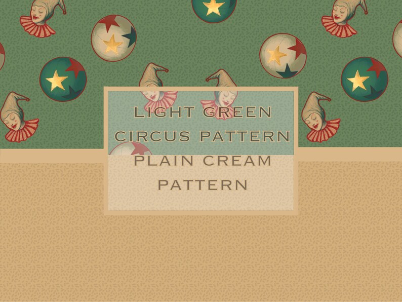 11 Circus Patterns, in 4 Different Colours, With Clowns, Circus Balls ...