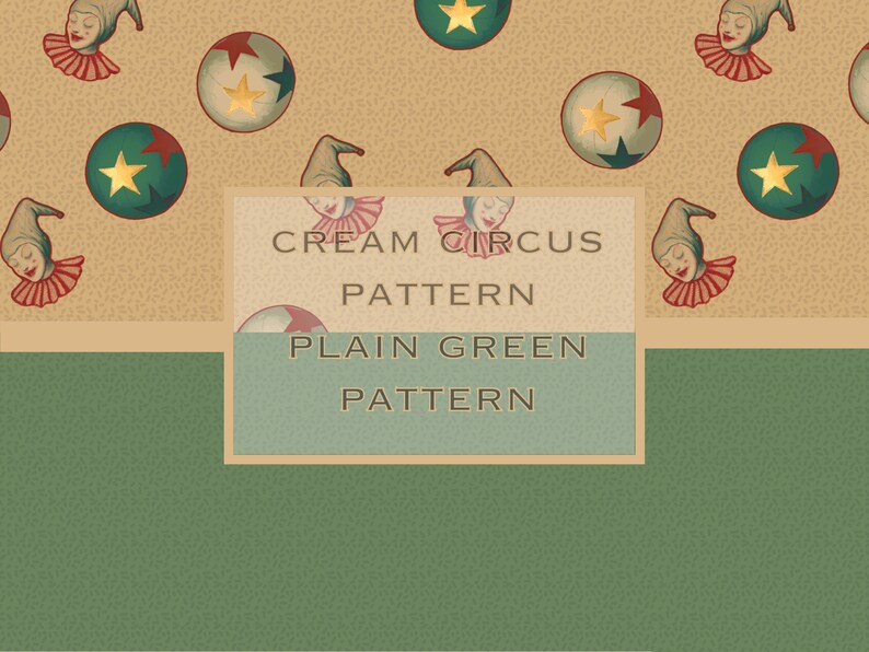 11 Circus Patterns, in 4 Different Colours, With Clowns, Circus Balls, Diamond Squares, and ...